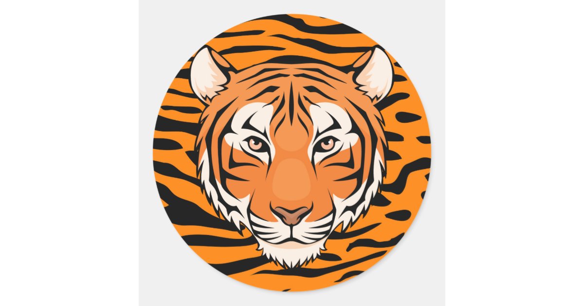 Tiger Sticker (Circle) - go wild tigers! | Zazzle