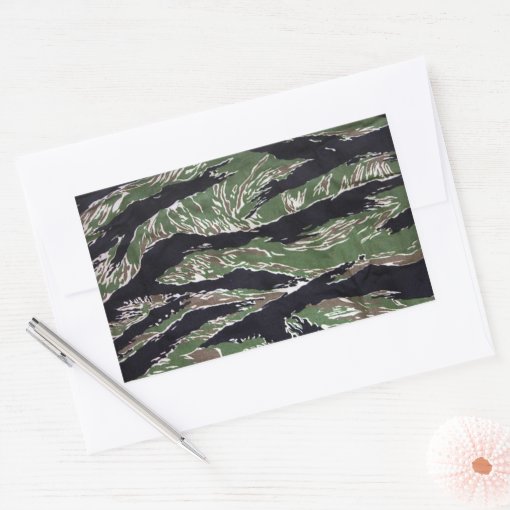 Tiger Stripe Camo Rectangular Stickers | Zazzle