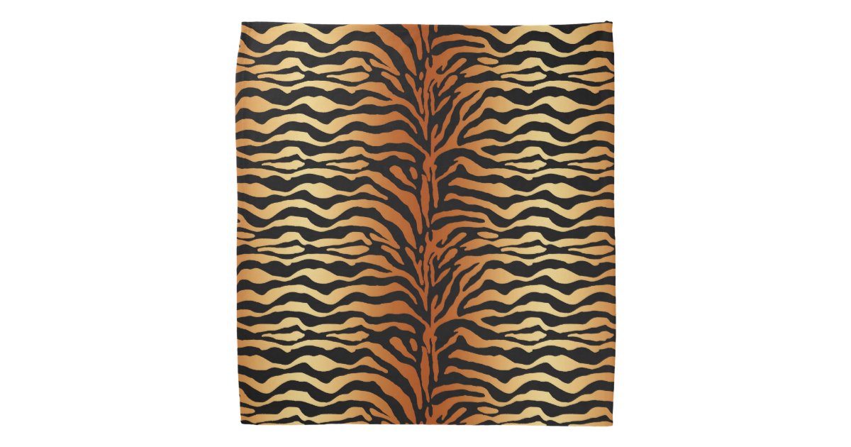Tiger Stripes Animal Print, Amber, Black and Tan Bandana | Zazzle.com