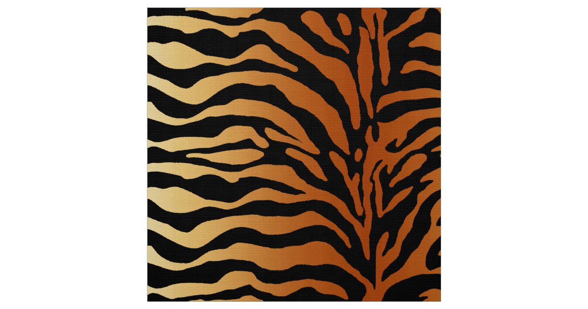 Tiger Stripes Animal Print, Amber, Black and Tan Fabric | Zazzle