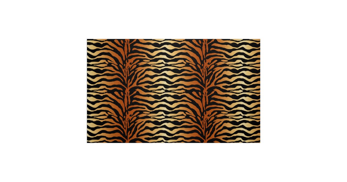 Tiger Stripes Animal Print, Amber, Black and Tan Fabric | Zazzle