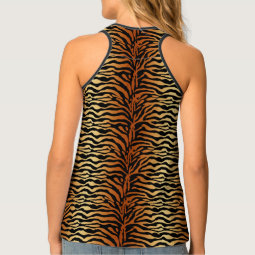 Tiger Stripes Animal Print, Amber, Black and Tan Tank Top | Zazzle