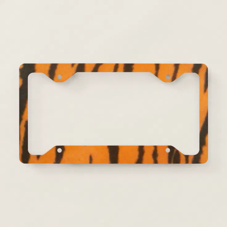 Tiger Stripes License Plate Frame | Zazzle