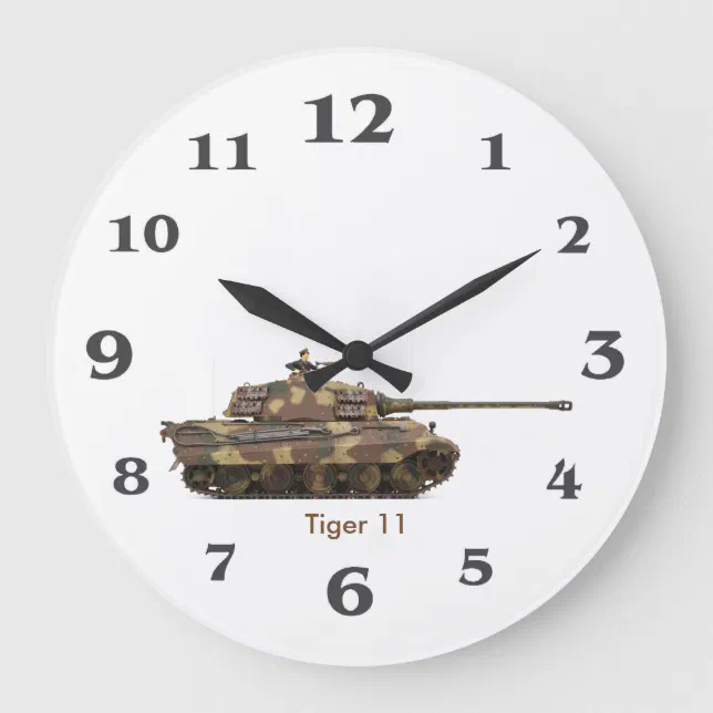 Tiger Tank image for Round (Large) Wall Clock | Zazzle