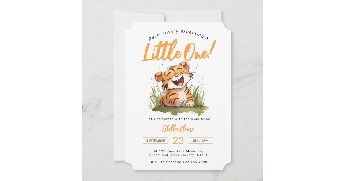 Tiger Themed Baby Shower Invitation | Zazzle