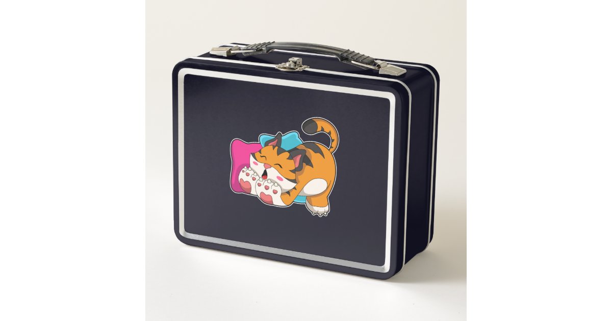 Tiger tired metal lunch box | Zazzle