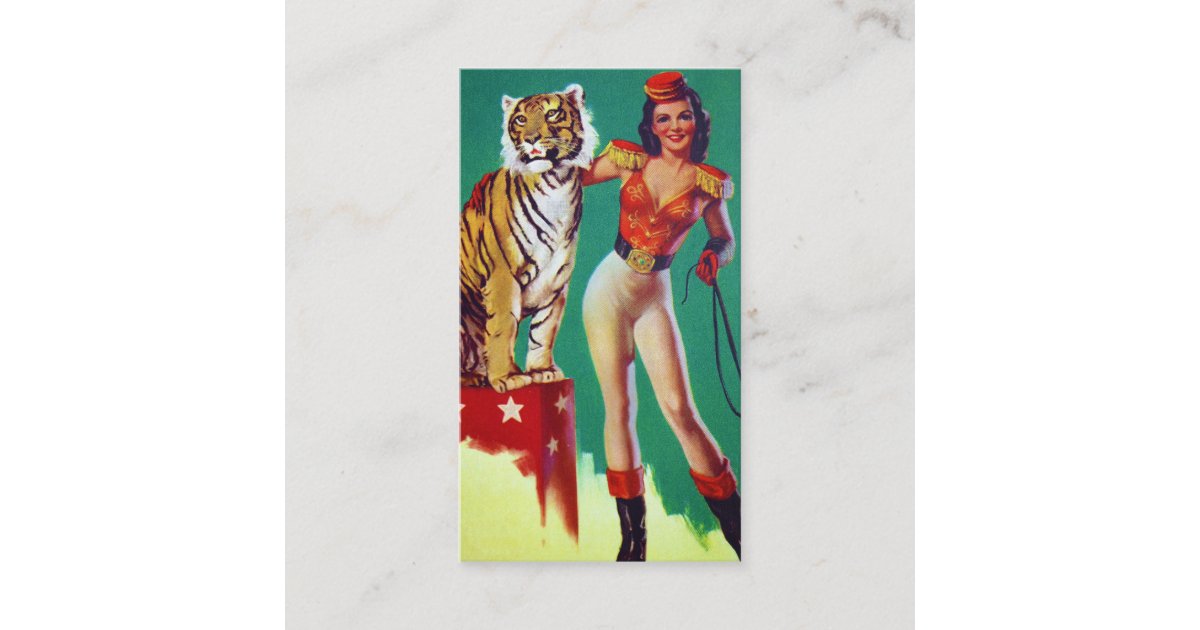 Tiger Trainer Pin Up Girl Business Card Zazzle