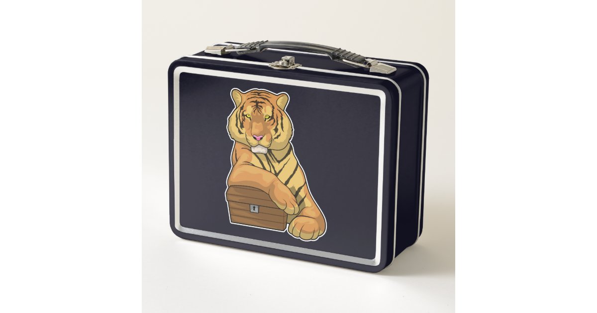 Tiger Treasure chest Metal Lunch Box | Zazzle