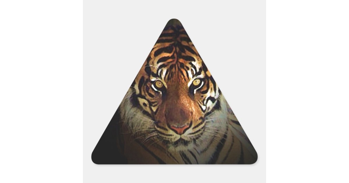 Tiger Triangle Sticker | Zazzle.com