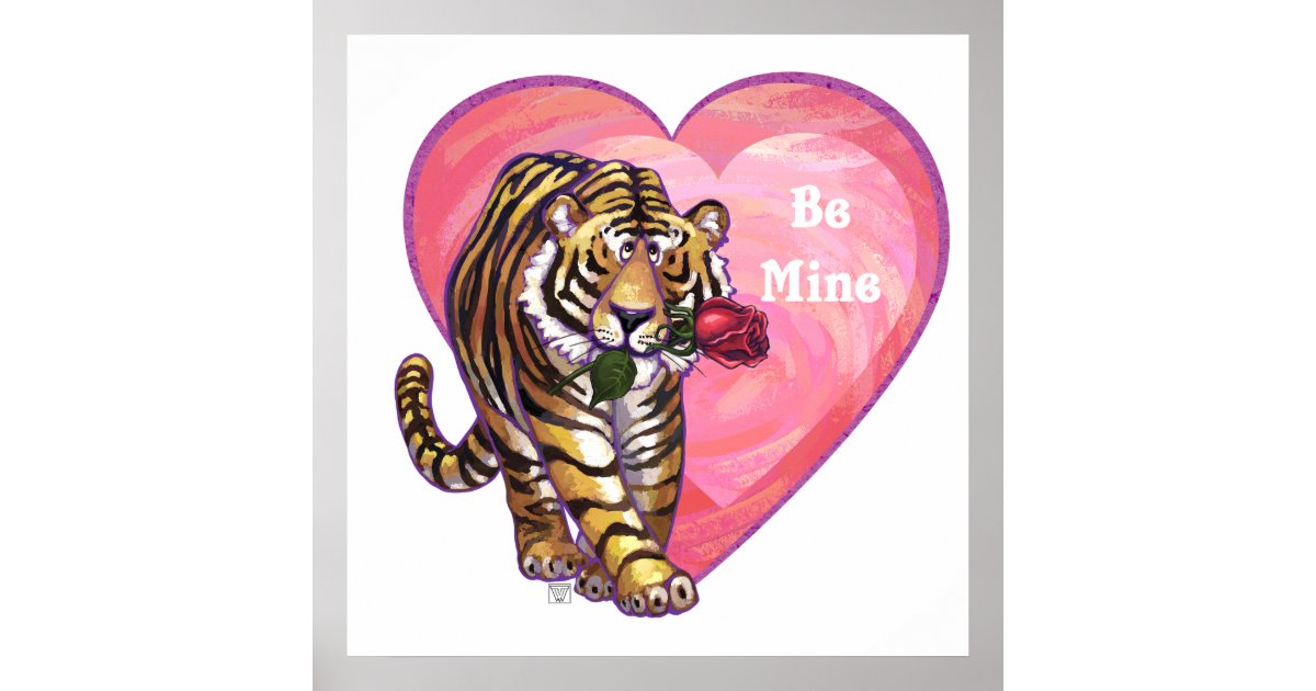 Tiger Valentine's Day Poster | Zazzle