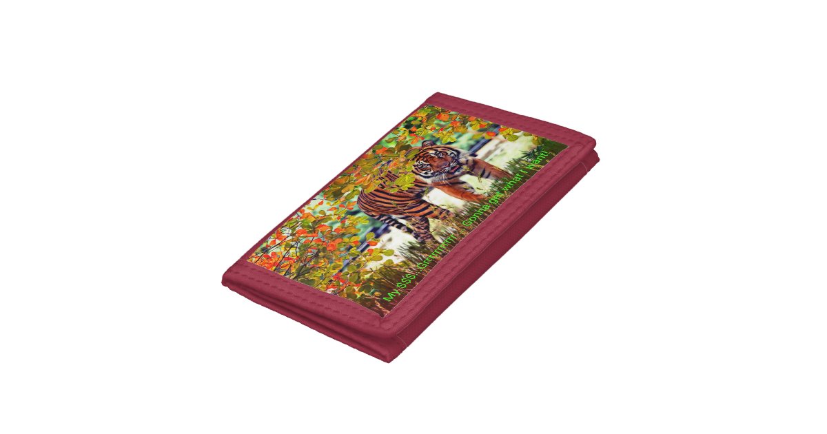 Tiger Wildlife Trifold Wallet | Zazzle