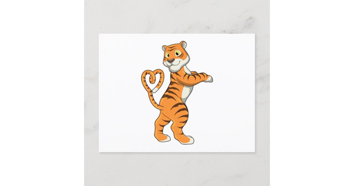 Tiger with Heart Postcard | Zazzle