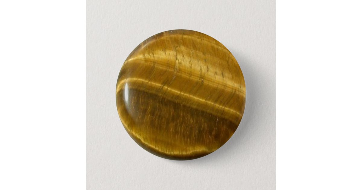 Tigereye (tiger's eye) disc button | Zazzle
