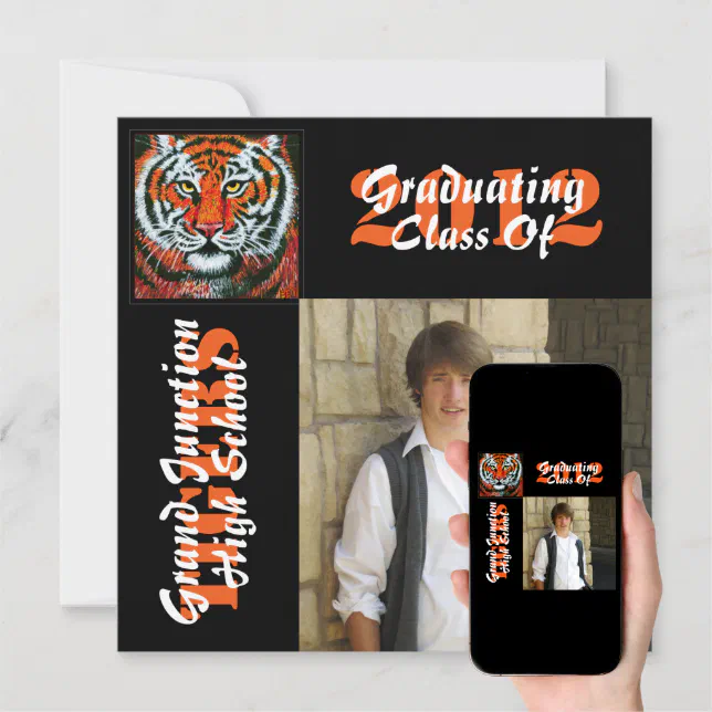 Tigers Graduation Announcement with photo | Zazzle