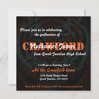 Tigers Graduation Announcement with photo | Zazzle