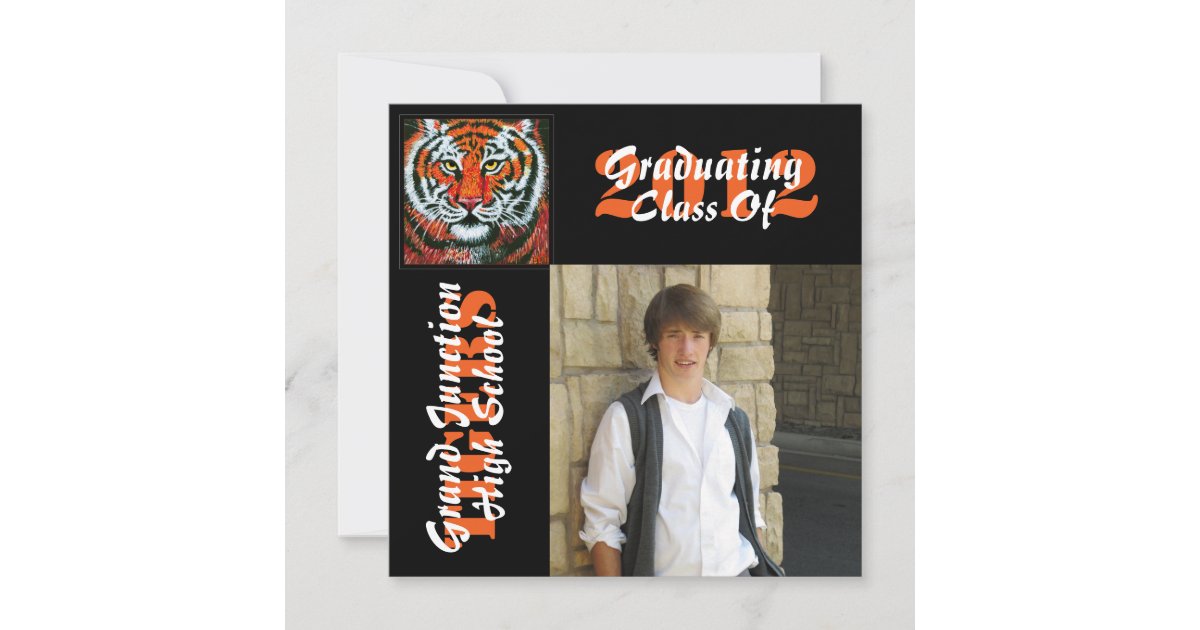 Tigers Graduation Announcement with photo | Zazzle