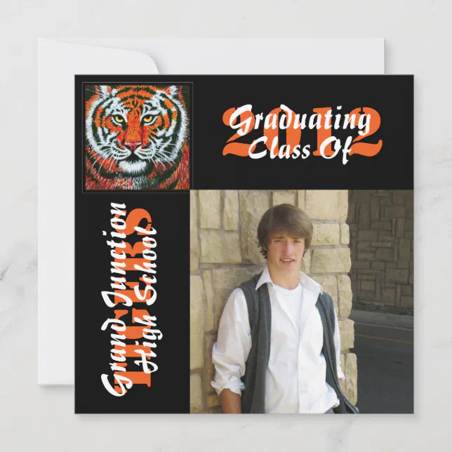 Tigers Graduation Announcement with photo | Zazzle