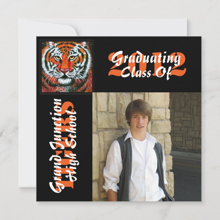 Tigers Graduation Announcement with photo | Zazzle