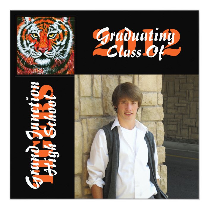 Tigers Graduation Announcement with photo | Zazzle.com