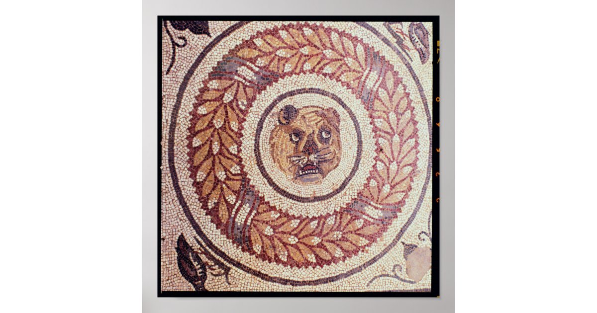 Tiger's head, Roman mosaic, early 4th century Poster | Zazzle
