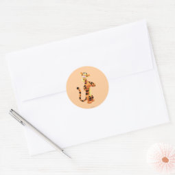 Tigger 1 classic round sticker | Zazzle