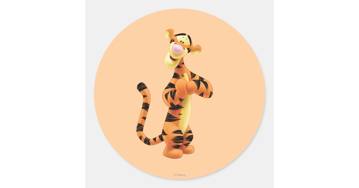 Tigger 1 classic round sticker | Zazzle
