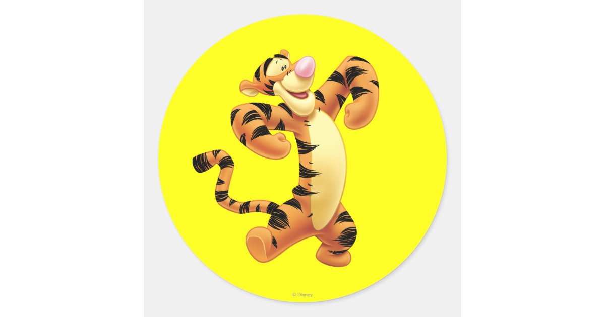 Tigger 2 classic round sticker | Zazzle