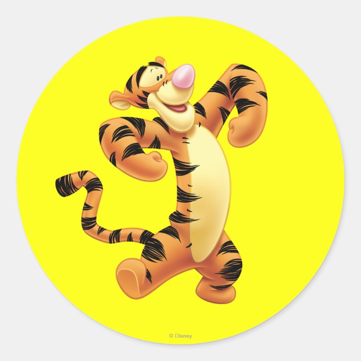 Tigger 2 classic round sticker | Zazzle