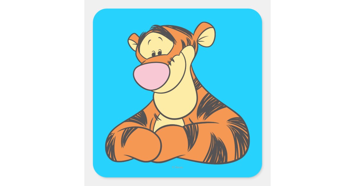 Tigger 5 square sticker | Zazzle