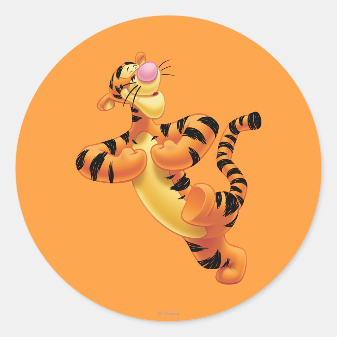 Tigger 6 classic round sticker | Zazzle