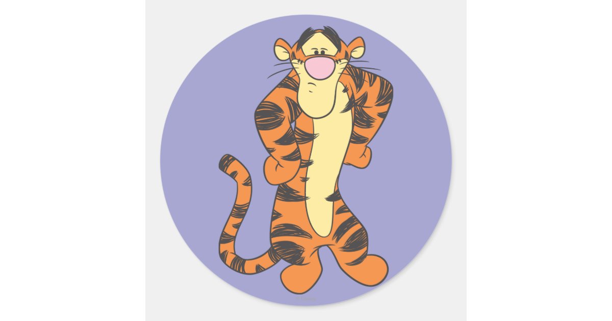 Tigger 9 classic round sticker | Zazzle