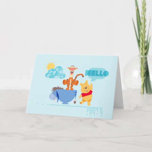Tigger, Eeyore, & Pooh - Hello Card | Zazzle