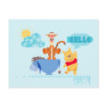 Tigger, Eeyore, & Pooh - Hello Postcard | Zazzle