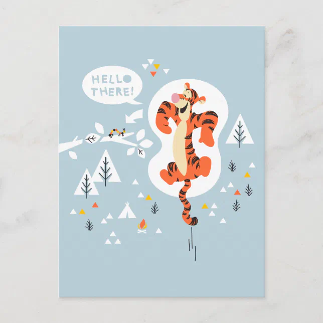 Tigger in the Woods - Hello There Postcard | Zazzle
