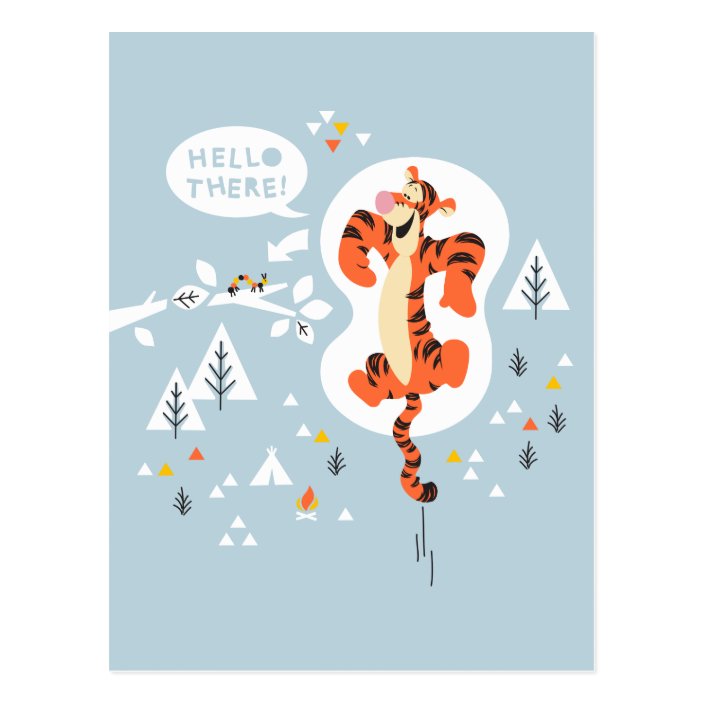 Tigger in the Woods - Hello There Postcard | Zazzle.com