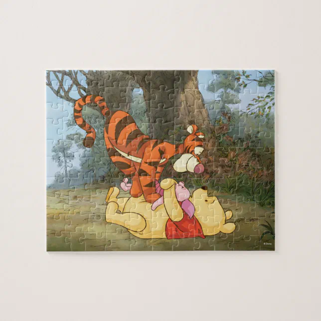 Tigger Pounce on Piglet & Pooh Jigsaw Puzzle | Zazzle