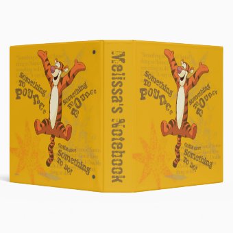 Tigger - Something to Pounce Binder | Zazzle