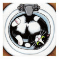 Tight Fit (v3) in Brown | Cat Art Poster | Zazzle