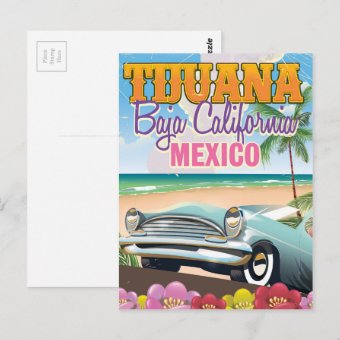 Tijuana Baja California Mexico travel poster Postcard | Zazzle