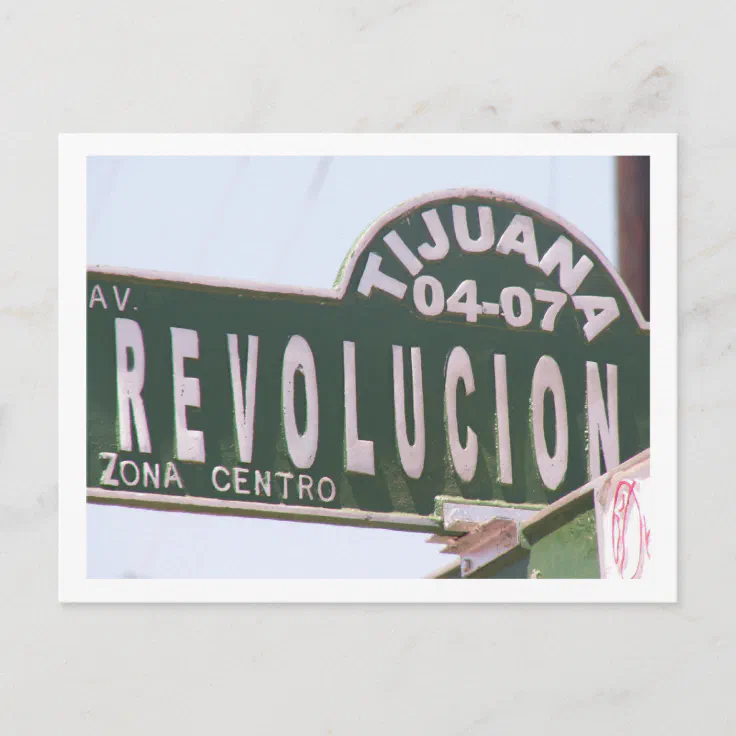 Tijuana Street Sign Postcard | Zazzle