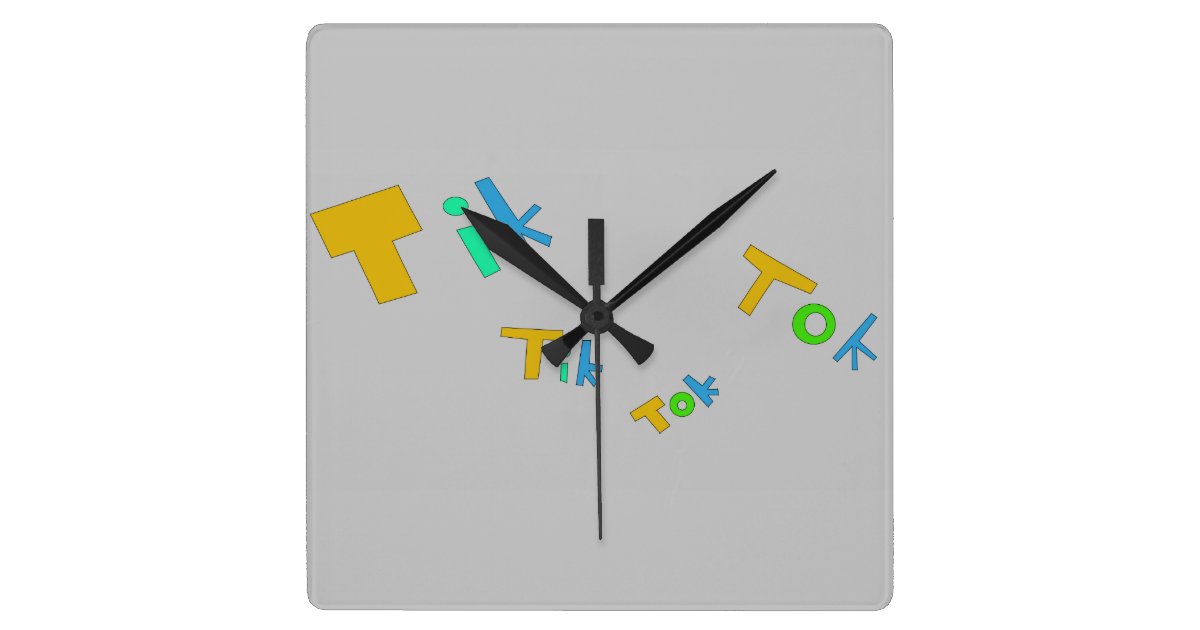 Tik Tok Square Wall Clock | Zazzle.com