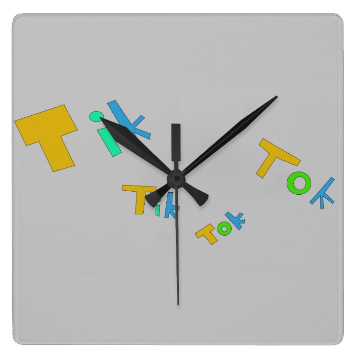 Tik Tok Square Wall Clock | Zazzle.com