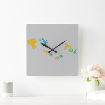 Tik Tok Square Wall Clock | Zazzle