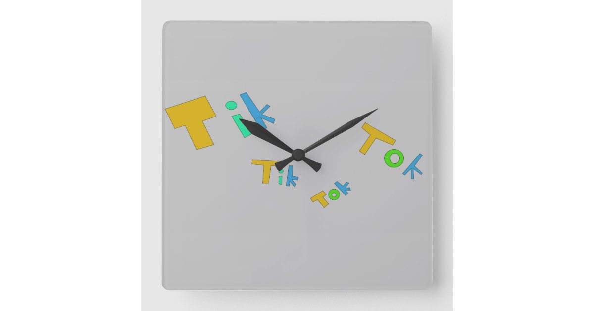 Tik Tok Square Wall Clock | Zazzle