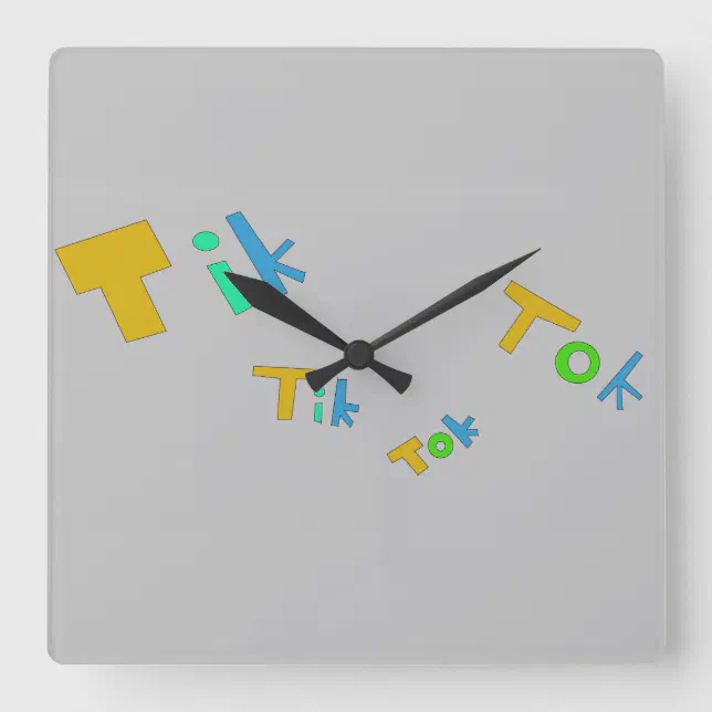 Tik Tok Square Wall Clock | Zazzle