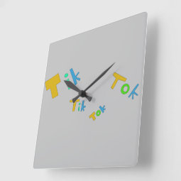 Tik Tok Square Wall Clock | Zazzle