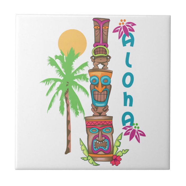 Tiki Aloha Ceramic Tile | Zazzle.com