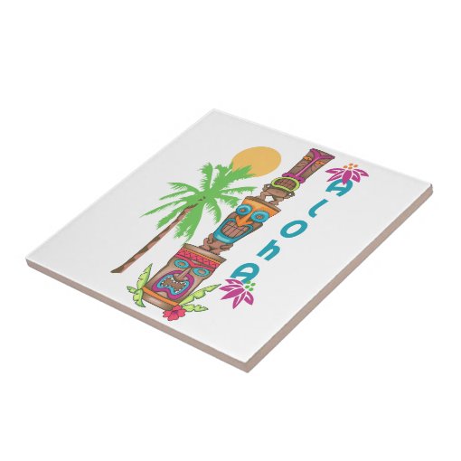 Tiki Aloha Ceramic Tile | Zazzle