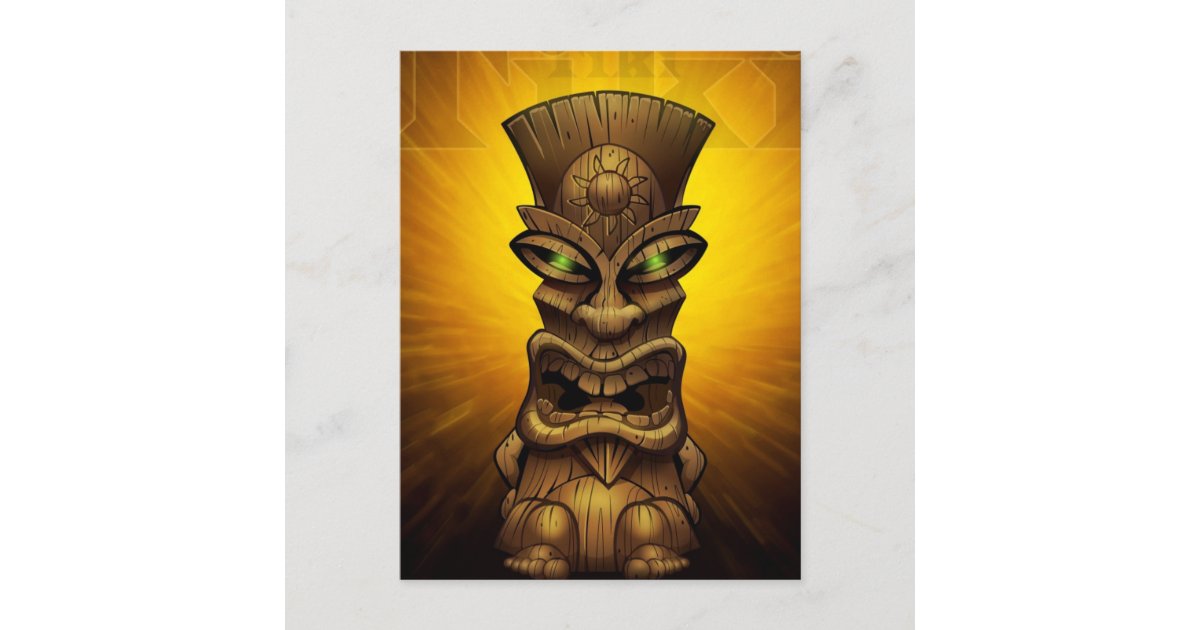 Tiki artwork post card | Zazzle
