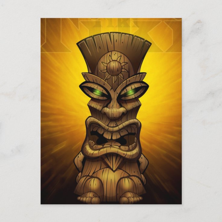 Tiki artwork post card | Zazzle